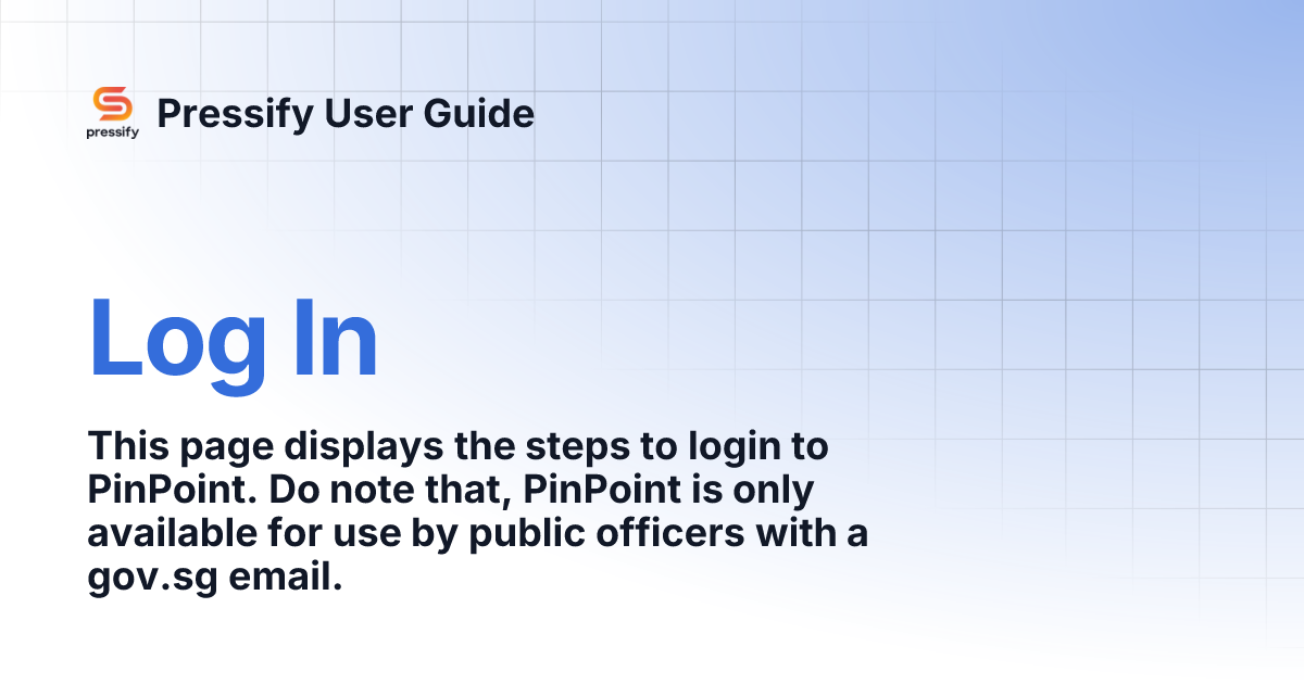 Log In | Pressify User Guide